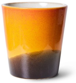HK living Keramický hrnek 70's Mug Sunshine 180 ml, oranžová barva, keramika