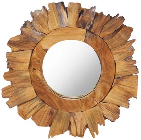 Nástěnné zrcadlo 40 cm teak kulaté - Default Title