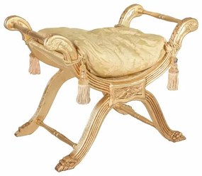 Zlaté sedátko v podobě gondoly s polstrováním a třásněmi 72 cm