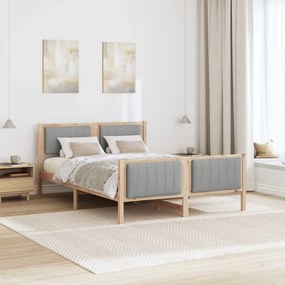 Rám postele s čelo Hnědá a světlá šedá 140 x 190 cm 3394323