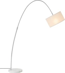 Bílá látková stojací lampa s ohybatelnou konstrukcí (výška 145 cm) Arc – Ellos Home