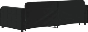 Válenda s přistýlkou a zásuvkami černá 90 x 200 cm samet 3196981