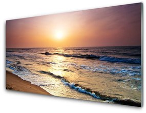 akrylový obraz Moře Pláž Slunce Krajina 140x70 cm