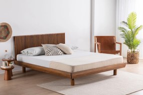 Tmavě hnědá dřevěná postel LUNA Hendrick, 180X200