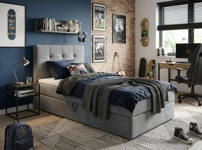 Čalouněná postel boxspring DIRELIS TRINITY 90x200 cm šedá Matrace: Matrace Bonell pružinová
