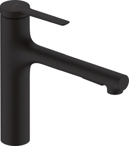 Hansgrohe Zesis M33, páková kuchyňská baterie 160, vytahovací sprška, 2jet, sBox, černá matná, HAN-74823670