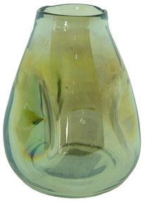 Zelená ručně foukaná skleněná váza - Ø 13*16 cm