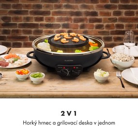 Klarstein Szechuan, hot pot, grilovací deska, 2 v 1, 5 l, 1350/600 W, černý