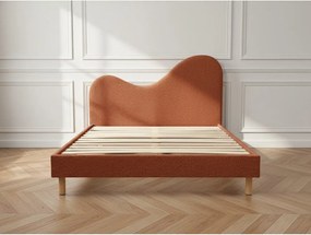 Čalouněná čalouněná dvoulůžková postel s roštem 160x200 cm v terakotové barvě Celina – Bobochic Paris