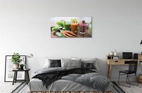 Obraz na skle zeleninové koktejly 100x50 cm
