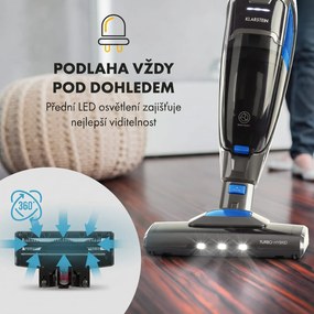 Klarstein TurboHybrid, vysavač, podlahový a ruční vysavač, antracitově modrý