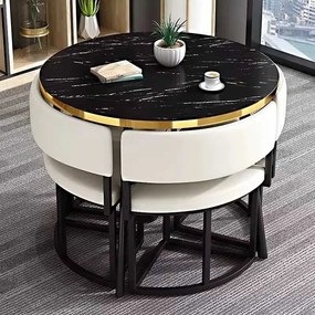 LuxuryForm DESIGN Jídelní set MONTE 4+1 - bílý / černý