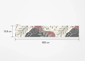 Samolepící bordura na zeď Abstraktní Listy | 5 m x 13.8 cm | DWB8427