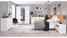 Manželská postel, 160x200, bílá, LINDY
