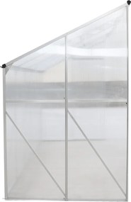 Zahradní skleník ke stěně, polykarbonát, 122x313x199 cm, MABON TYP 3