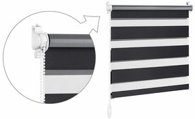 ZEBRA-SHOP Roleta DEN A NOC / MINI / CHIC / ČERNÁ / DN 6008 Barva mechanizmu: bílá, Výška: 150, Šířka: 47