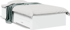 Rám postele se zásuvkami bílý 100 x 200 cm kompozitní dřevo 3280419