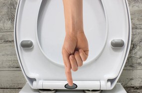 Gamma Trigo D3, toaletní WC sedátko 445(485)x370mm z polypropylenu s pomalým zavíráním, bílá, GMA-D3