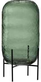 OnaDnes -20% Zelená skleněná váza J-line Ruggy 38 cm