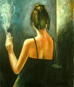 Kouřící žena - 50 x 60 cm
