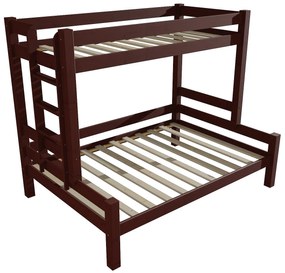 Vomaks Patrová postel s rozšířeným spodním lůžkem 8X8 06B Rozměr: 90/120 x 200 cm, Barva: surové dřevo, Varianta: vlevo