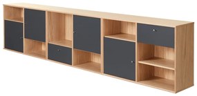 Černá nízká komoda v dekoru dubu 267x61 cm Mistral - Hammel Furniture