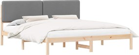 Rám postele s čalouněným čelem s čelo Světle šedá 200 x 200 cm 3405562