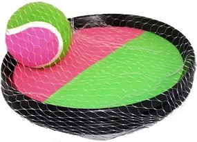 ACRA Hra Catch Ball růžovo-zelená / 2 talíře + míček / 20 cm
