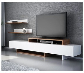 Bílá/přírodní TV sestava 180x40 cm Nirvanas – Furny Home