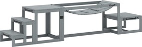 Agility set pro psy 3dílná sada agility vybavení s mostem, schůdky, plošinou, jedlové dřevo, 117 x 50 x 56 cm, šedá barva