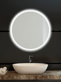 Kulaté zrcadlo do koupelny s LED osvětlením - ⌀ 80 cm - Moonlight Ronde