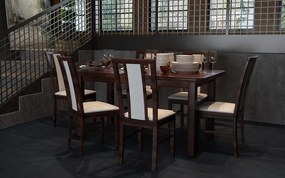 Drewmix Jídelní stůl WENUS 5 S + doprava zdarma deska stolu ořech, nohy stolu bílá