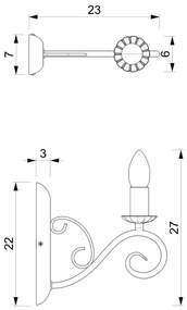 Nástěnné svítidlo MAURO 1xE14/60W/230V