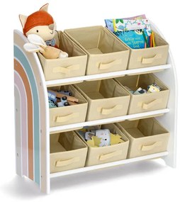 Zeller Present Dětský regál, organizér na hračky s 9 látkovými boxy, RAINBOW