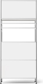 Tchibo - Kovový regál »Cn3« s 1 výklopnými dvířky a 2 zásuvkami - barva: bílá