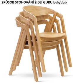 STIMA Jídelní židle křesílko GURU masiv - BUK / moření dub