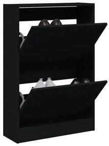 Botník černý 60 x 21 x 87,5 cm kompozitní dřevo - Default Title