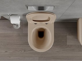 Mexen Rico WC mísa Rimless s pomalu sklápěcím slim sedátkem, duroplast, cappuccino mat - 30724064