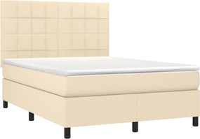 Box spring postel s matrací krémová 140x190 cm textil 3141774