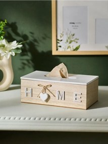 Sinsay - Box na kapesníky s nápisem Home - béžová