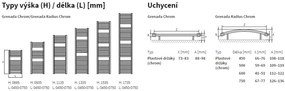 Isan Grenada žebřík do koupelny 695/500 DGRE06950500 Barva ISAN: Ohnivá červeň RAL 3002 (08)