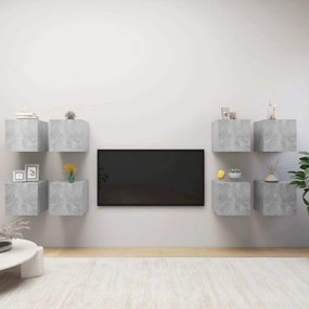 vidaXL Nástěnné TV skříňky 8 ks 30,5 x 30 x 30 cm [3079264] Barva: hnědý dub