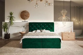 Boxspring s prošívaným čelem Gilda 160x200 cm Barva: Modrá - Kronos 09