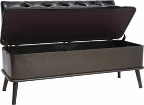 Úložná lavice s opěradlem 110 cm černá umělá kůže 339297