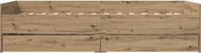 Rám postele Artisanový dub 100 x 200 cm Masivní borové dřevo 3403202