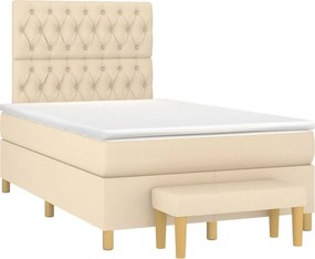 Box spring postel s matrací krémová 120x200 cm textil 3137386