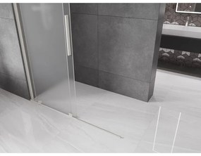 Mexen Velar, sprchová zástěna s posuvnými dveřmi Walk-in 150 x 200 cm, 8mm sklo námraza, broušená ocel, 871-150-000-33-97