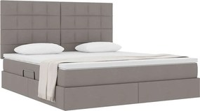Postel s úložným prostorem a matrací Taupe 180 x 200 cm textil 3371799