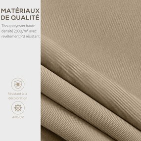 Náhradní plachta pro slunečník Outsunny - S jemnými vlnkami - Vysoce hustý polyester 280 g/m² s UV ochranou 3,82L x 2,4W (výložník) m Beige