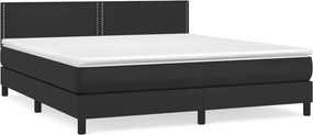 Box spring postel s matrací černá 180x200 cm umělá kůže 3141077